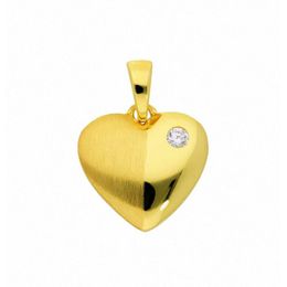 Adelia´s Adelia´s Kette mit Anhänger 333 Gold Anhänger Herz mit Zirkonia, Schmuckset - Set mit Halskette, goldfarben