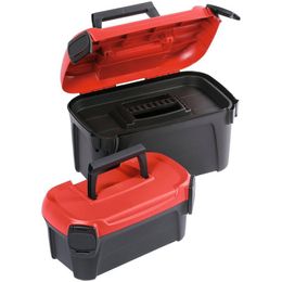 Prosperplast Werkzeugbox SMART (2 in 1 Set), 38 x 23,4 x 22,5 cm, rot|schwarz