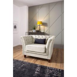 Home Affaire Chesterfield-Sessel Dover, passend zur "Dover"-Serie mit Knopfheftung und losem Sitzkissen, beige