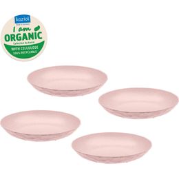 Koziol Suppenteller CLUB PLATE, (4 St), 100% recycelbar,CO2 neutrale Produktion, Kunststoff, Ø 22 cm, rosa