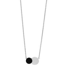 Firetti Kette mit Anhänger Schmuck Geschenk Silber 925 Halsschmuck Halskette Ankerkette Kreise, mit Achat, schwarz|silberfarben