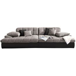 Mr. Couch Big-Sofa Biarritz, wahlweise mit Kaltschaum (140kg Belastung/Sitz) und RGB-Beleuchtung, grau|schwarz