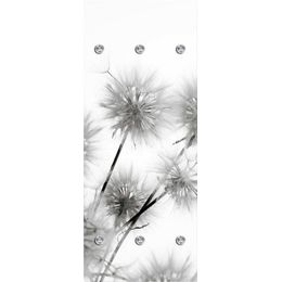 queence Garderobenleiste Pusteblumen, mit 6 Haken, 50 x 120 cm, grau