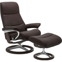 stressless® Relaxsessel View (Set, Relaxsessel mit Hocker), mit Signature Base, Größe L,Gestell Wenge, braun