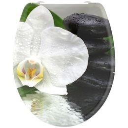 Welltime WC-Sitz White Flower, abnehmbar, Absenkautomatik, bruchsicher, kratzfest, Schnellverschluss, grün|weiß