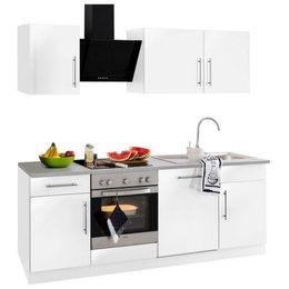 Wiho-Küchen wiho Küchen Küchenzeile Cali, ohne E-Geräte, Breite 220 cm, grau|weiß