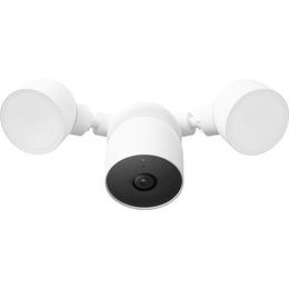 Google Nest Cam mit Flutlicht – Außen, mit Kabel Überwachungskamera (Außenbereich, 1-tlg), weiß
