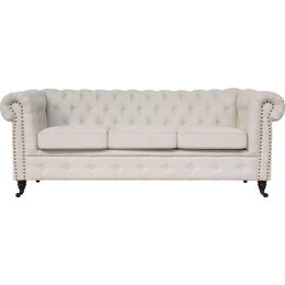 Home Affaire Chesterfield-Sofa Aarburg, aufwändige Knopfheftung und Ziernägel im Chesterfield-Design, beige