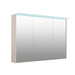 Welltime Spiegelschrank D-Line Badmöbel, 101,5 cm breit, doppelseitig verspiegelt, LED-Beleuchtung, beige|grau