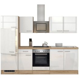 Flex-Well Küchenzeile Florenz, mit E-Geräten, Gesamtbreite 270 cm, weiß
