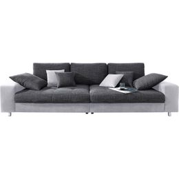 Mr. Couch Big-Sofa Tobi, wahlweise mit Kaltschaum (140kg Belastung/Sitz) und RGB-Beleuchtung, grau|schwarz
