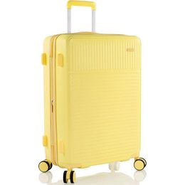 Heys Hartschalen-Trolley Pastel, 66 cm, 4 Rollen, Hartschalen-Koffer Koffer mittel groß TSA Schloss Volumenerweiterung, gelb