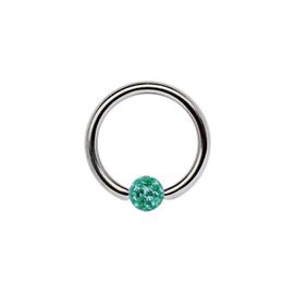 Adelia´s Adelia´s Dehnschnecke Piercing Ohrpiercing, Titan Piercing Ring mit Ferido Epoxy Kugel, grün