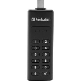 Verbatim Keypad Secure 64GB USB-Stick (USB 3.2, Lesegeschwindigkeit 160 MB/s), schwarz