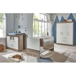 Arthur Berndt Babyzimmer-Komplettset Selina, (Set, 3-St., Kinderbett, Wickelkommode, Schrank), Made in Germany; bestehend aus Kinderbett, Wickelkommode und Schrank, weiß