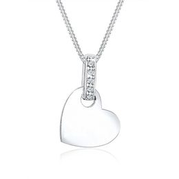Elli DIAMONDS Collierkettchen Herz Liebe Diamant (0.025 ct) 925 Silber, silberfarben