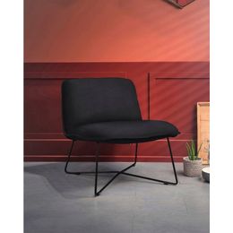 furninova Loungesessel Fly, gemütlicher Loungesessel im skandinavischen Design, schwarz