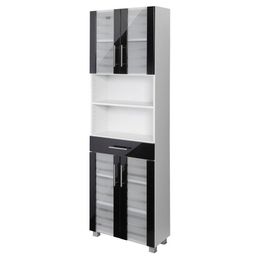 HELD MÖBEL HELD MÖBEL Seitenschrank Jaca Breite 60 cm, mit MDF Hochglanz-Fronten, grau|weiß