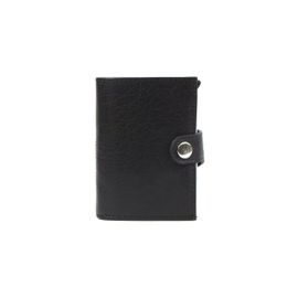 MARGELISCH Mini Geldbörse noonyu double leather, RFID Kreditkartenbörse aus Upcycling Leder, schwarz