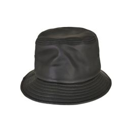 Flexfit Flex Cap Bucket Hat Imitation Leather Bucket Hat, schwarz