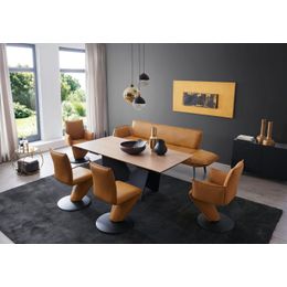 K+w Komfort & Wohnen K+W Komfort & Wohnen Essgruppe Drive, (Set, 6-tlg), 2 Drehstühle, 2 Drehsessel und Tisch mit Auszugfunktion 200-300cm, gelb