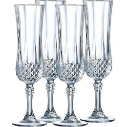 Luminarc Sektglas Trinkglas Longchamp Eclat, Glas, Gläser Set, sehr hochwertiges Kristallinglas, weiß