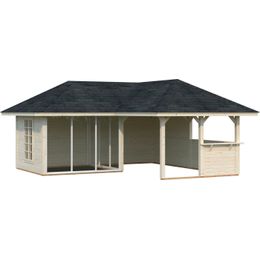 Palmako Holzpavillon Bianca 24,9 m² Set 3, mit 8 Seitenteilen, BxTxH: 588x588x323 cm, beige