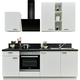 Express Küchen Express Küchen Küchenzeile Bari, Soft-Close-Funktion und Vollauszug, vormontiert, Breite 220 cm, weiß