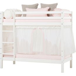 Hoppekids Etagenbett ECO Dream, Stockbett weiß massiv - Zubehör wählbar, rosa