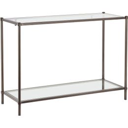 GMK Collection Konsole Lieke, Metallgestell, Glasplatte als Oberboden und Einlegeboden, Breite 110cm, braun