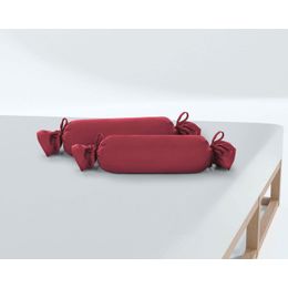 Nackenrollenbezug Michi, Biberna (2 Stück), Jersey (1 Pack mit 2 Stück), dichte, feinfädige Single-Qualität, rot