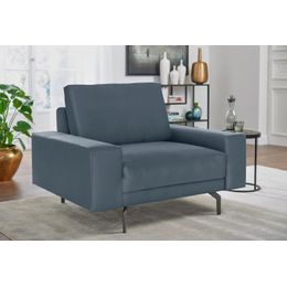 Hülsta Sofa hülsta sofa Sessel hs.450, Armlehne breit niedrig, Alugussfüße in umbragrau, Breite 120 cm, blau|grau