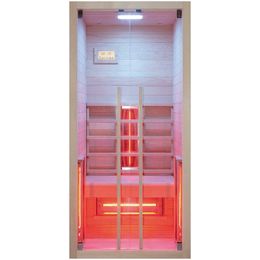 RORO Sauna & Spa Infrarotkabine ABN F101, BxTxH: 90 x 90,4 x 190 cm, 45 mm, Fronteinstieg, inkl Fußboden und Steuergerät, beige