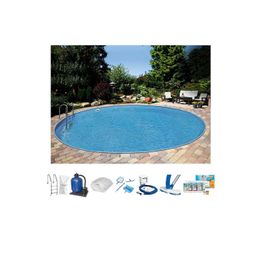 Clear Pool Rundpool Premium Ibiza (Set, 9-tlg), inkl. umfangreichem Zubehör ø500x150 cm, weiß