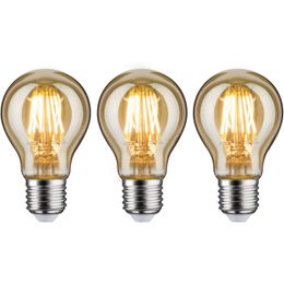Paulmann LED-Leuchtmittel 3er Pack 6,5 W goldlicht, E27, 3 St., Warmweiß, goldfarben|weiß
