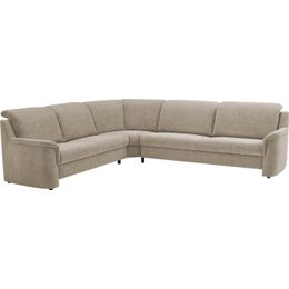 VILLA BECK Ecksofa Garda, 4 Teile, inklusive Kopfteilverstellung, Stellmaß 277x245cm, beige