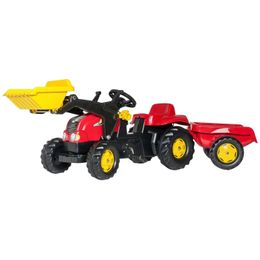 Rolly Toys® Tretfahrzeug, Traktor mit Trailer und Lader, rot
