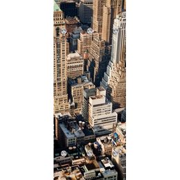queence Garderobenleiste Großstadt von oben, mit 6 Haken, 50 x 120 cm, beige