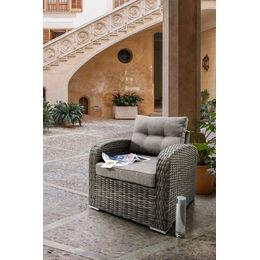 Destiny Loungesessel SANTA, Polyrattan, inkl. Auflagen, grau