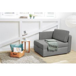 Jockenhöfer Jockenhöfer Gruppe Sessel Youngster, platzsparend, verwandelbar in ein Gästebett, Liegefläche 84x201 cm, grau
