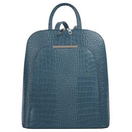 CLUTY Cityrucksack, echt Leder, Made in Italy, blau