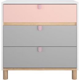 Gami Kommode Kommode 3 Schubladen, Mit seiner Mischung aus sanften Farben, bunt|grau|rosa