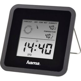 Hama Thermo-/Hygrometer "TH50", Schwarz Thermometer Wetterstation, schwarz