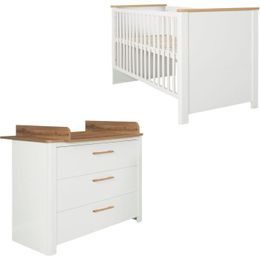 Roba® Babymöbel-Set Ava, (Spar-Set, 2-St., Kinderbett, Wickelkommode), mit Kinderbett und Wickelkommode; Made in Europe, weiß