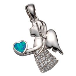 Firetti Kettenanhänger Schmuck Geschenk Silber 925 Halsschmuck Anhänger für Halskette, mit Opal und Zirkonia (synth), blau|silberfarben|weiß