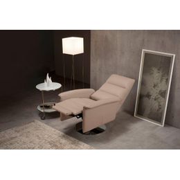 Egoitaliano Sessel Kelly, drehbar, manuelle Relaxfunktion mit Push-Back-Mechanismus, beige|rosa