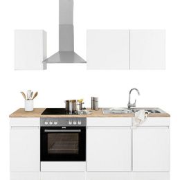 Optifit Küchenzeile Roth, mit E-Geräten, Breite 210 cm, weiß