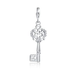 NENALINA Charm-Einhänger Anhänger Schlüssel Symbol Ornament 925 Silber, silberfarben