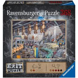 Ravensburger Puzzle EXIT,: In der Spielzeugfabrik, 368 Puzzleteile, Made in Germany, FSC® - schützt Wald - weltweit, bunt