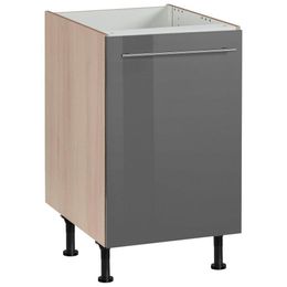 Optifit Spülenschrank Bern 50 cm breit, mit 1 Tür, mit höhenverstellbaren Füßen, mit Metallgriff, grau